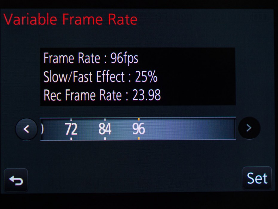 Variable Frame Rate Configuration Suggestion Of Motion